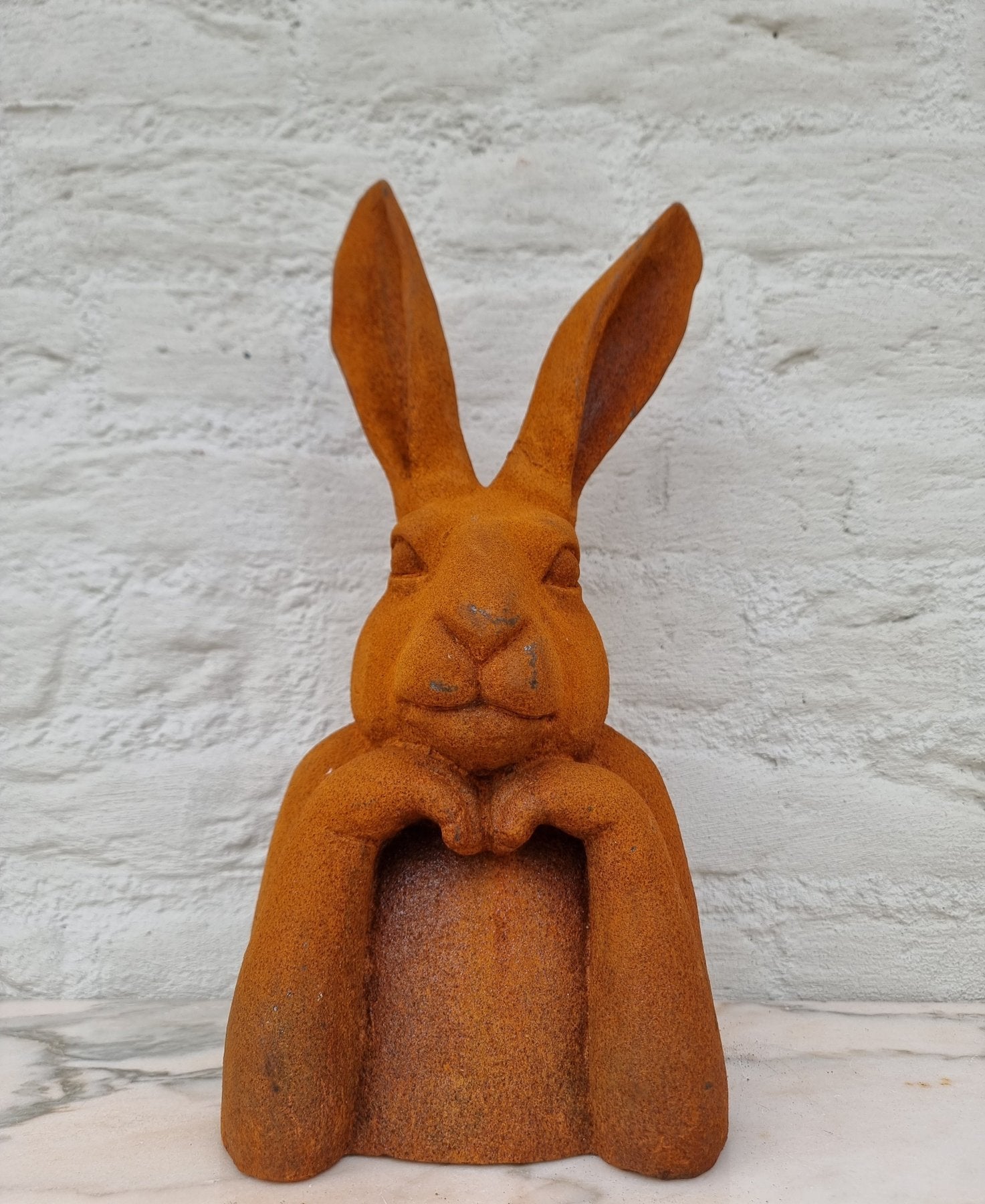 Cast Iron Rabbit Bust Sculpture | 40 cm / 16 in | Rustic country decor ...